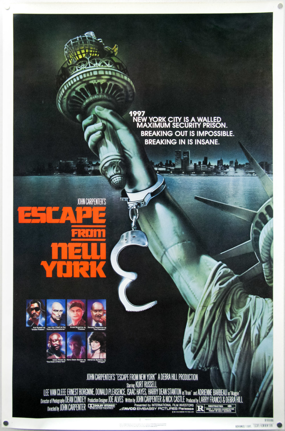 Escape From New York / one sheet / advance / USA