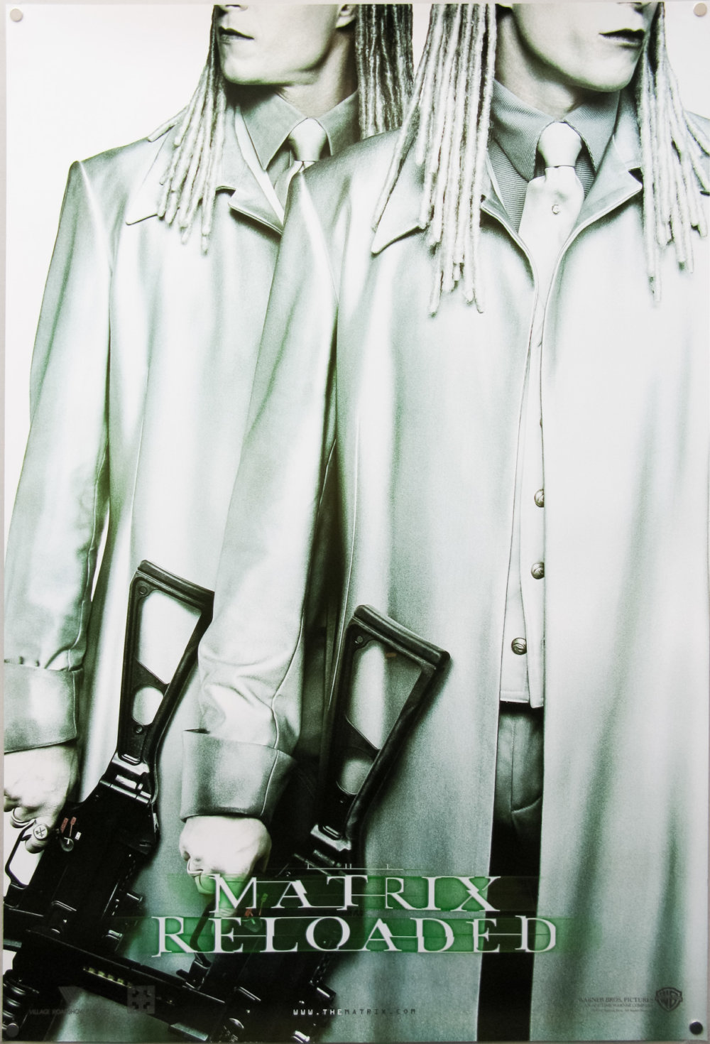 The Matrix Reloaded / one sheet / teaser / Twins with guns / UK