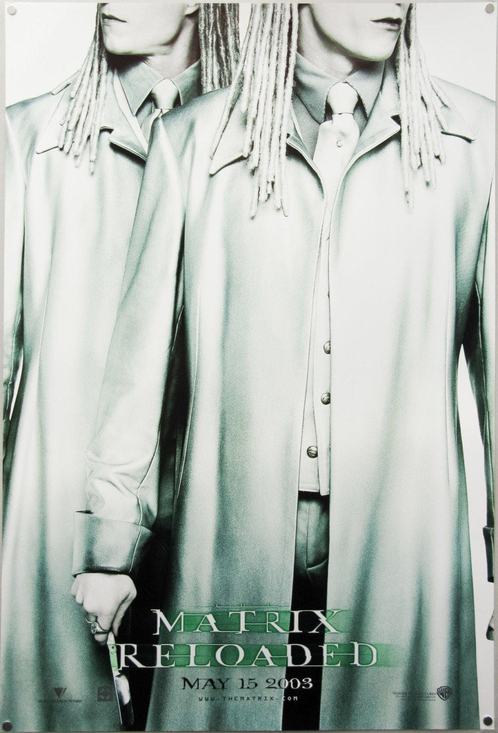 The Matrix Reloaded / one sheet / teaser / Twins with razors / USA